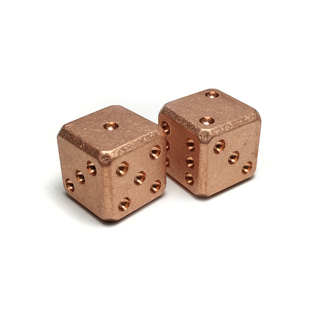 Flytanium FLY009, Cuboid Large Copper D6 Dice Set (2) - Stonewash ...