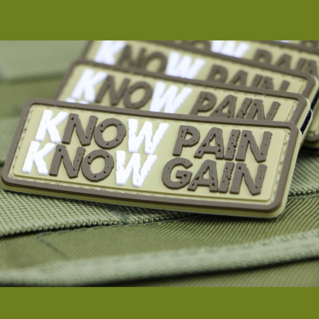 Morale Patch, kNOw Pain, kNOw Gain (Available in Various Colours) - Field Essentials By Novatech ...